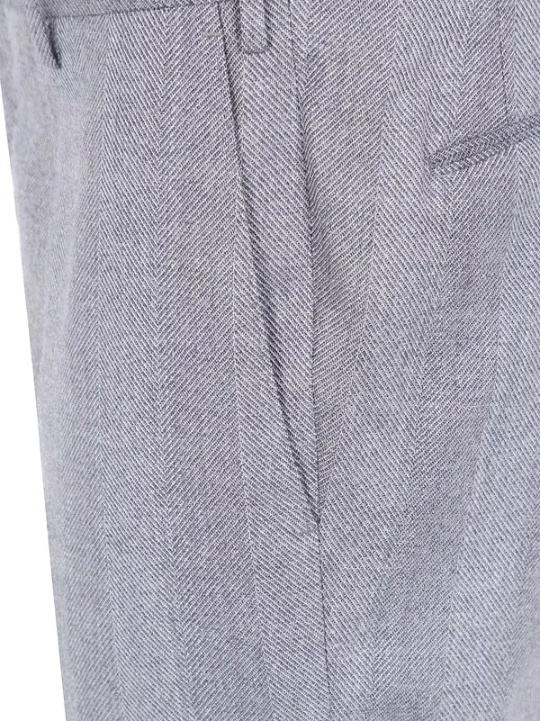 PT TORINO Herringbone-weave Wool Trousers