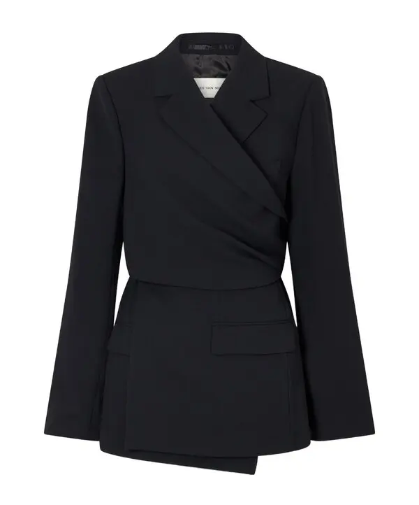 Dries Van Noten Self-tie Wool-crepe Blazer