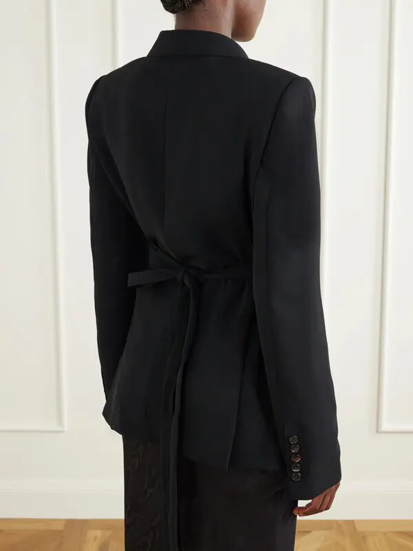 Dries Van Noten Self-tie Wool-crepe Blazer