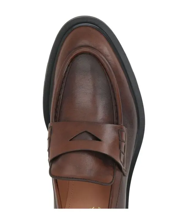 Santoni Leather Penny Loafers