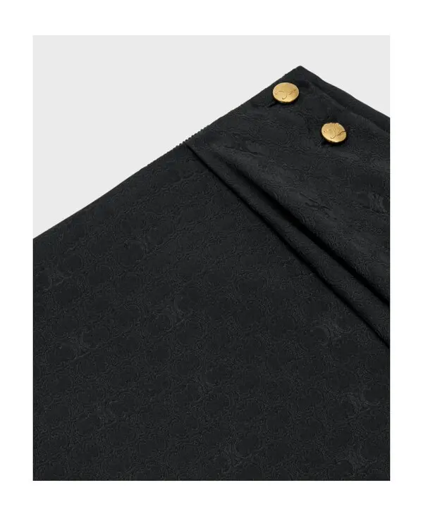Celine Asymmetrical Skirt In Shiny Matte Silk
