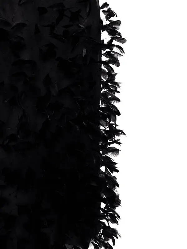 Max Mara Feather Silk Chiffon Mini Dress