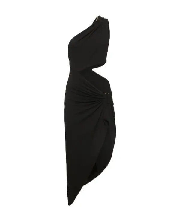 Michael Kors Plain Jersey Elastic Hollow Mid-length Dress
