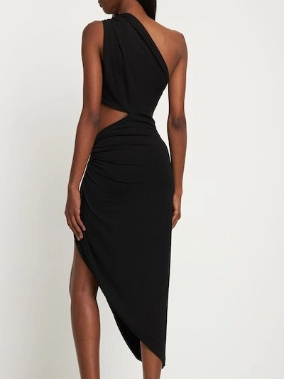 Michael Kors Plain Jersey Elastic Hollow Mid-length Dress