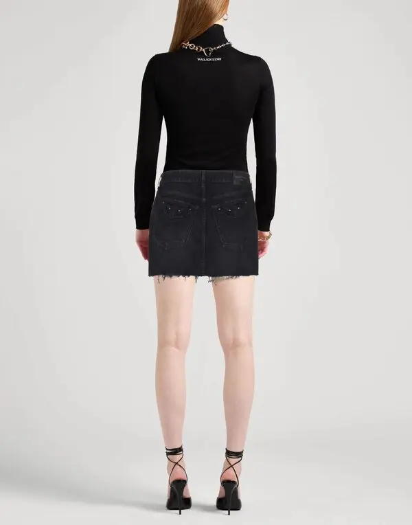 Balenciaga Denim Pleated Skirt