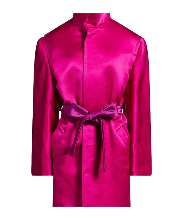 Saint Laurent Minimalist Solid Color Belted Coat