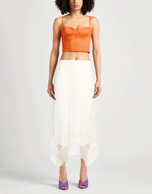 Chloé Asymmetrical Printed Skirt With Lace Trim