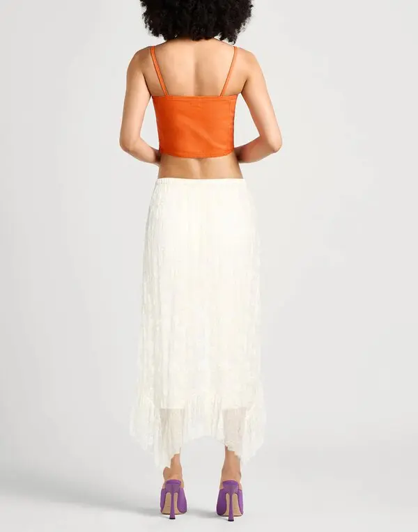 Chloé Asymmetrical Printed Skirt With Lace Trim