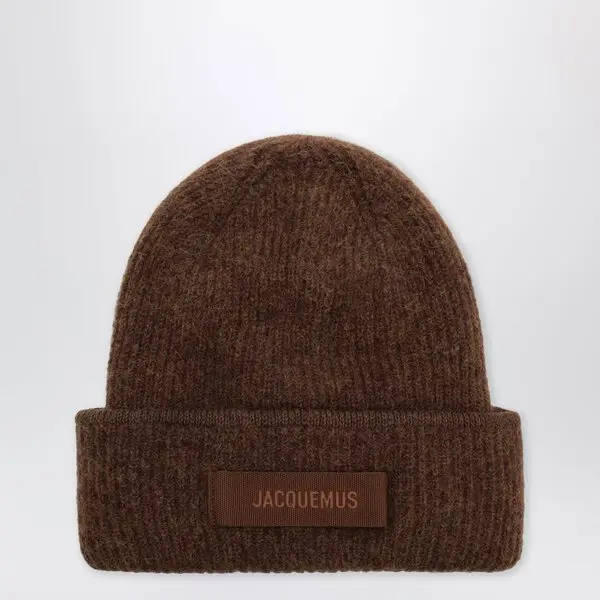 Jacquemus Gros Grain Beanie In Alpaca Blend - Brown