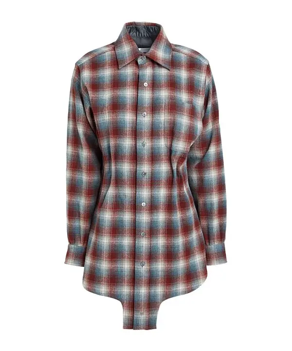 MAISON MARGIELA Classic Plaid Long-sleeve Wool Shirt