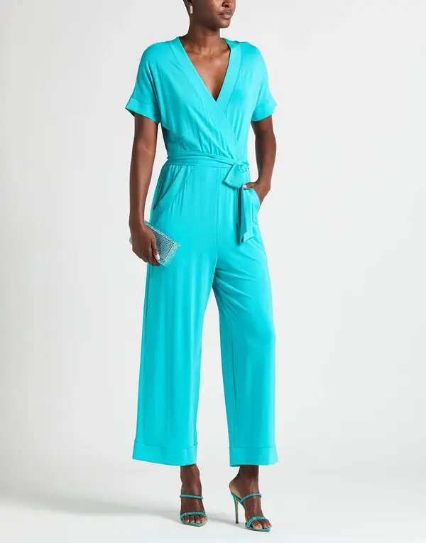 Max Mara Solid V-neck Short-sleeve Jumpsuit