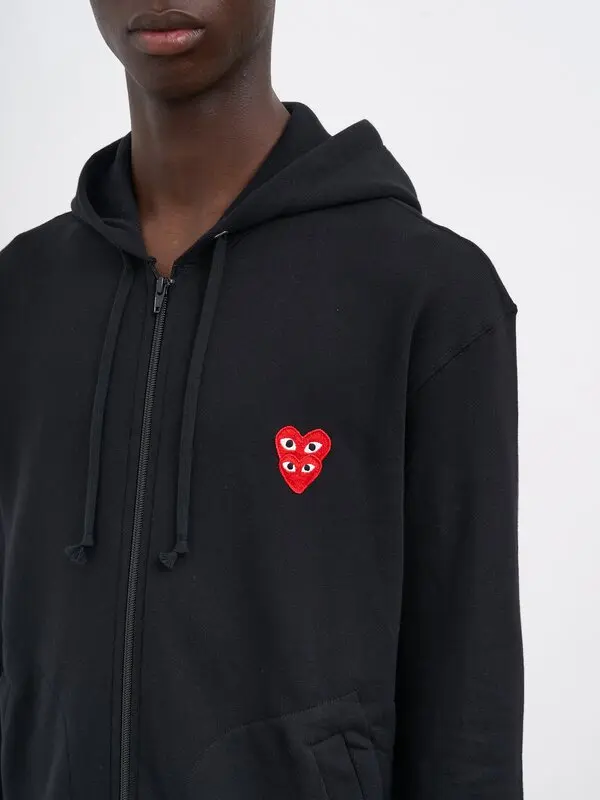 Play Comme Des Garcon Logo Zip-up Hoodie