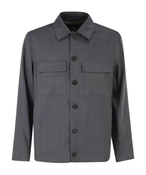 Peserico Button-front Long-sleeve Casual Jacket