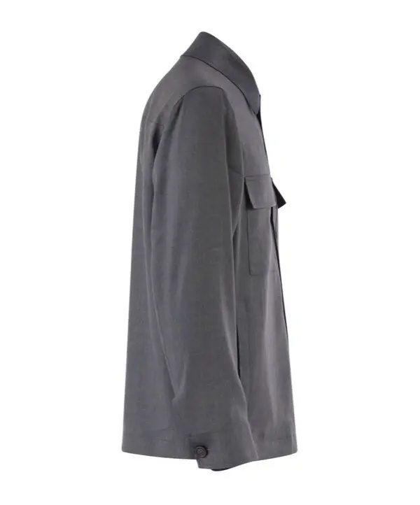 Peserico Button-front Long-sleeve Casual Jacket