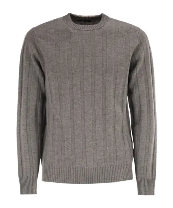 Peserico Ribbed Crew-neck Sweater - Grey