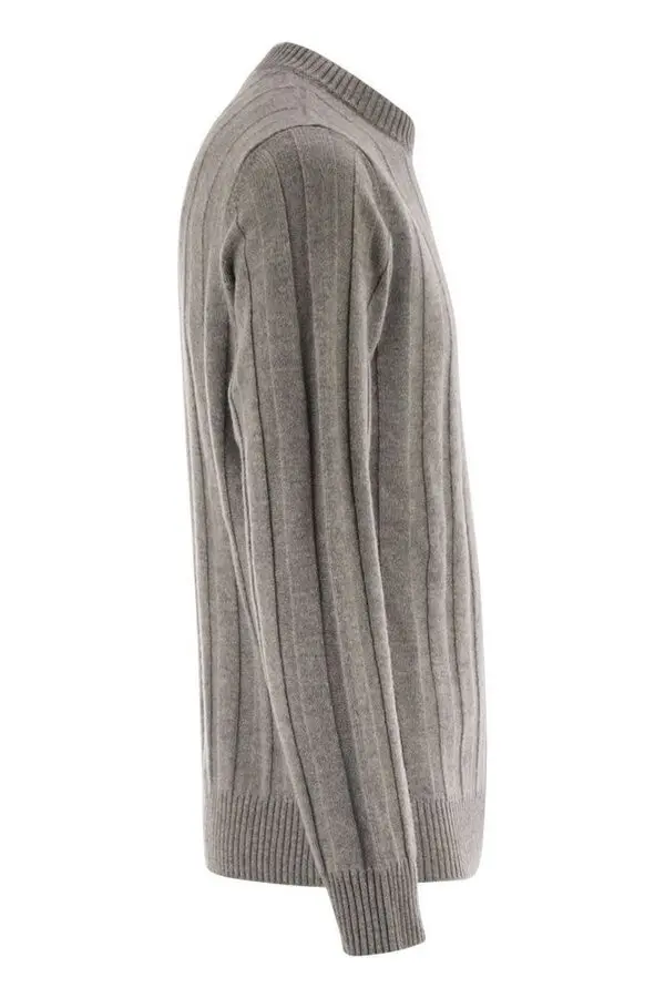 Peserico Ribbed Crew-neck Sweater - Grey
