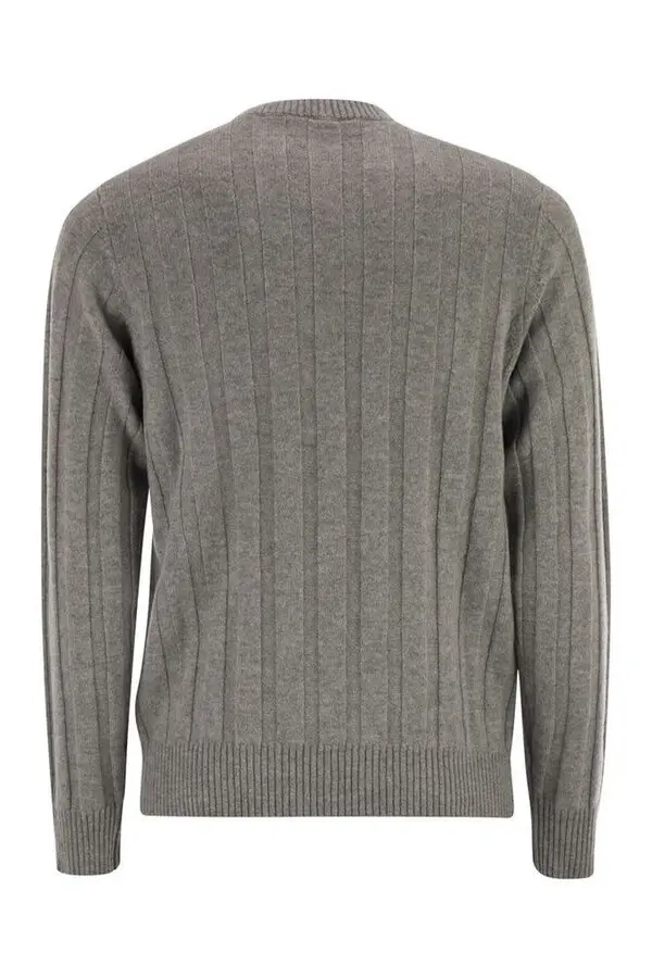 Peserico Ribbed Crew-neck Sweater - Grey