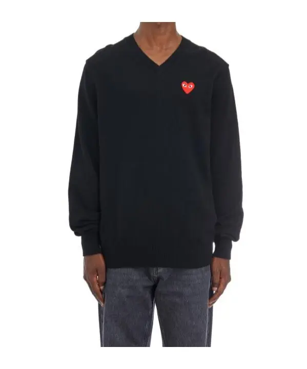 Play Comme Des Garcon Long-sleeved Sweater - Black