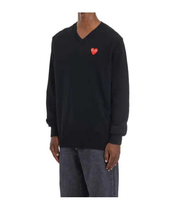 Play Comme Des Garcon Long-sleeved Sweater - Black