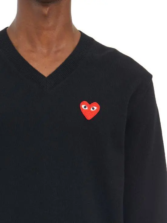 Play Comme Des Garcon Long-sleeved Sweater - Black