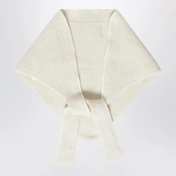 Jacquemus Gros Grain Scarf In Alpaca Blend - White