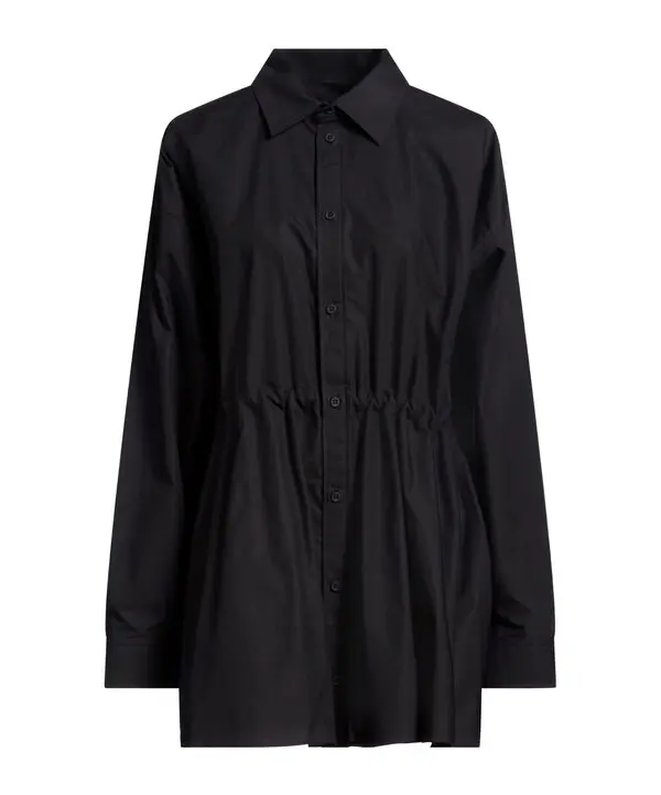 Balenciaga Solid Color Long-sleeve Shirt Dress - Black