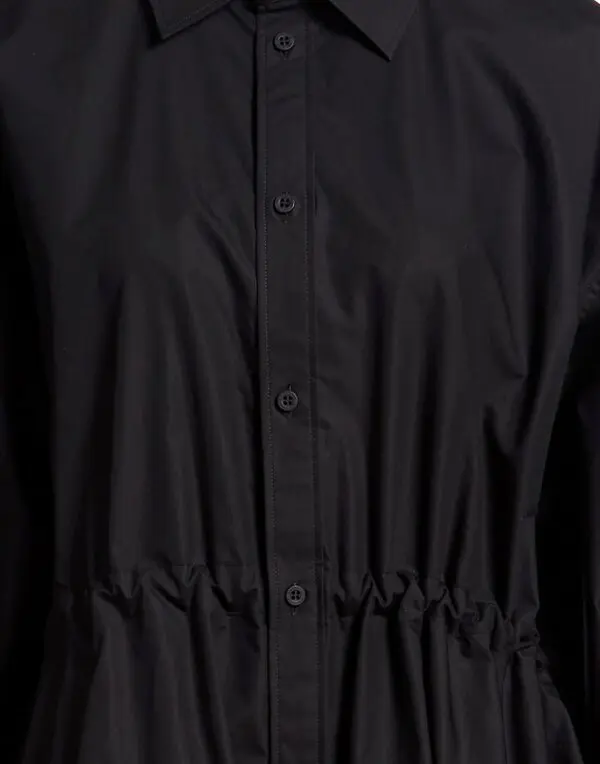 Balenciaga Solid Color Long-sleeve Shirt Dress - Black