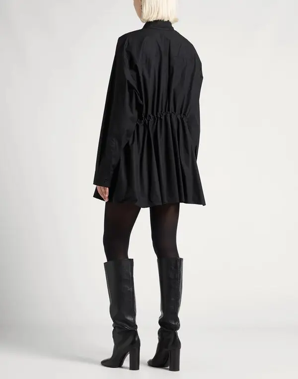 Balenciaga Solid Color Long-sleeve Shirt Dress - Black