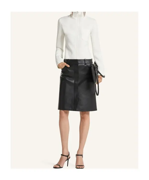 COURREGES Leather Snap-button Mini Skirt