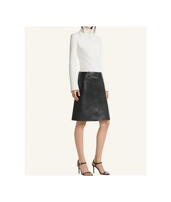 COURREGES Leather Snap-button Mini Skirt