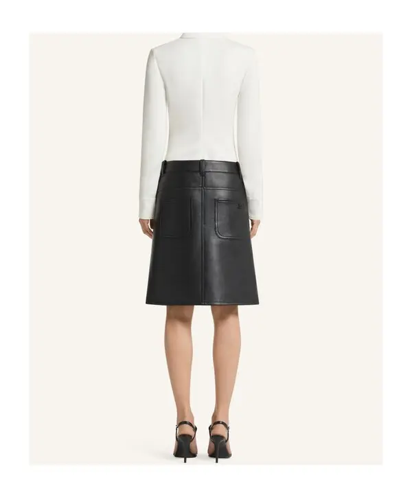 COURREGES Leather Snap-button Mini Skirt