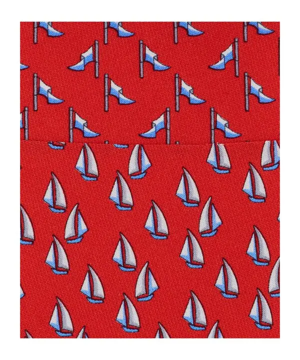FERRAGAMO Nautical Print Silk Tie