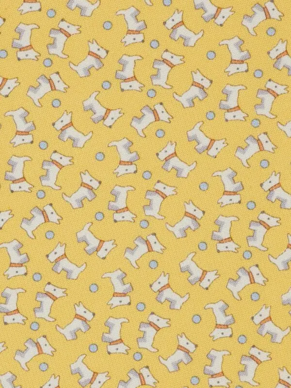 FERRAGAMO Charlie Print Silk Tie - Yellow