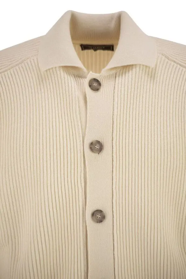 Peserico Button-front Long-sleeve Knit Top
