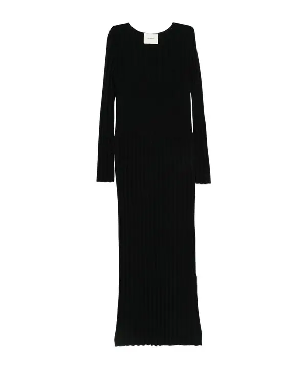 LISA YANG Long-sleeved Knit Dress - Black