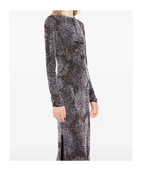 Rabanne Long-sleeve Pearl Crepe Dress