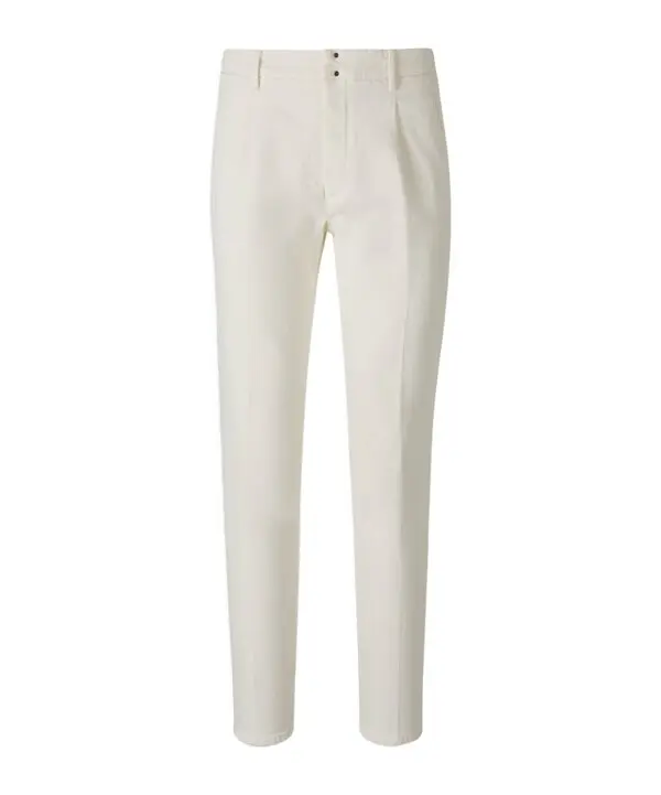 Incotex Pleated Straight-leg Trousers - Ivory White