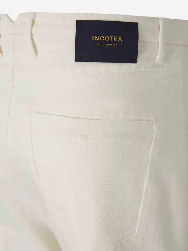 Incotex Pleated Straight-leg Trousers - Ivory White
