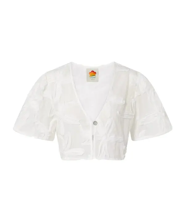 Farm Rio Embroidered Cropped Blouse