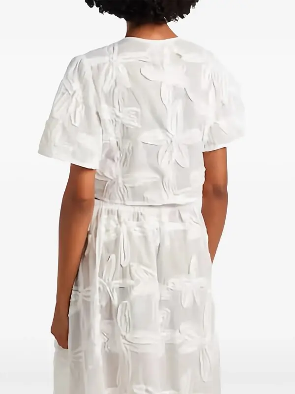 Farm Rio Embroidered Cropped Blouse