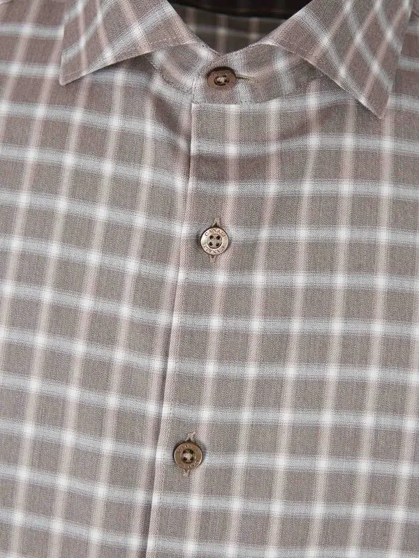 Canali Cotton Plaid Shirt
