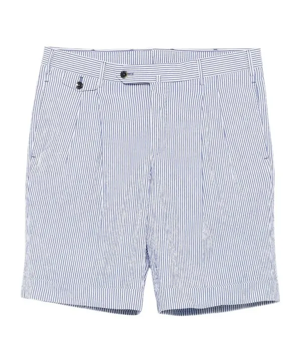 PT TORINO Striped Seersucker Shorts