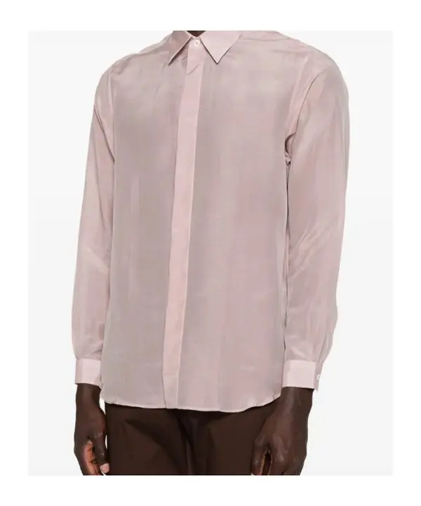 LARDINI Concealed-placket Long-sleeve Shirt