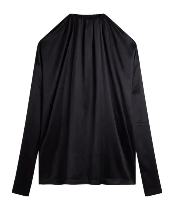Phoebe Philo Pleated Long-sleeved Top - Black