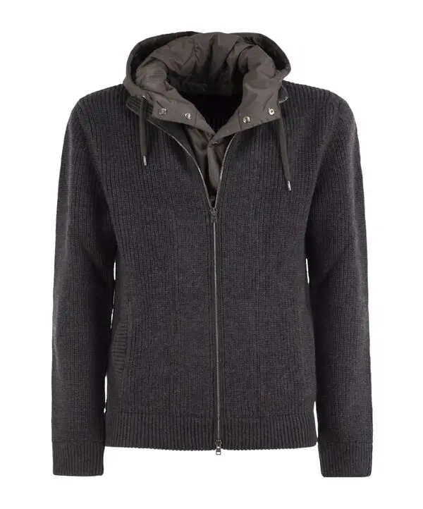 Herno Zip-up Knit Top - Grey