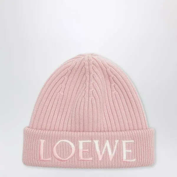 Loewe Wool Beanie With Embroidered Logo - Pink