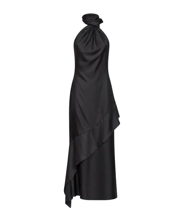 MUGLER Halterneck Scarf Midi Dress
