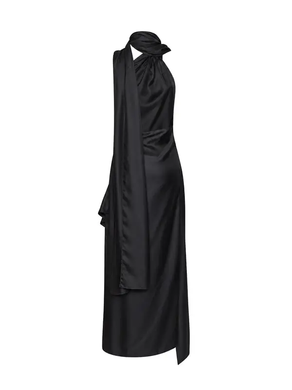 MUGLER Halterneck Scarf Midi Dress