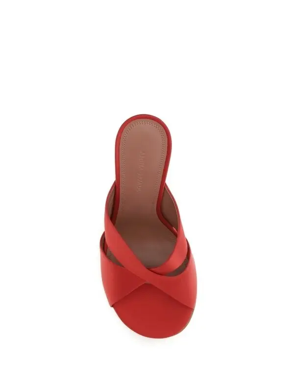 Amina Muaddi Open-toe High-heeled Sandals - Red