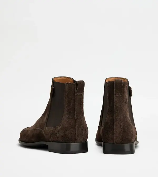 TOD'S Chealsea Boots In Suede - Brown
